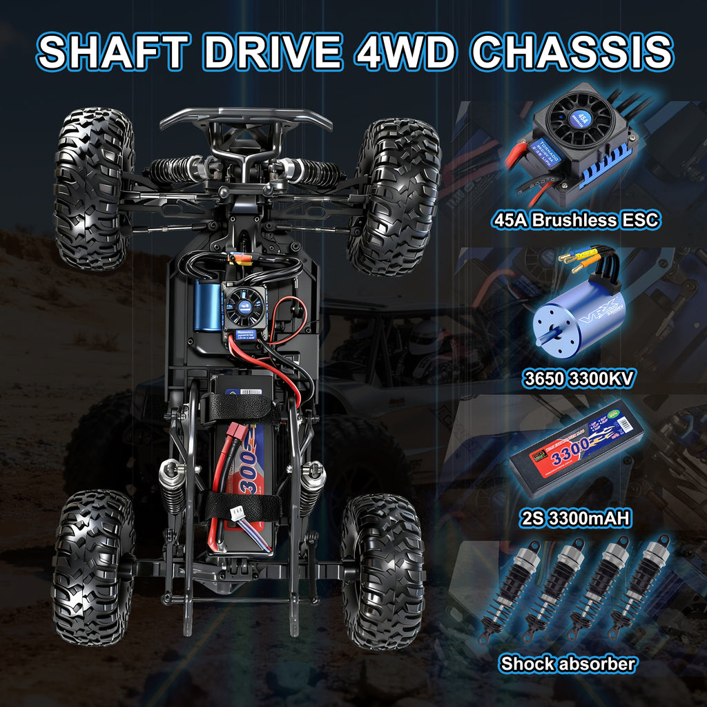 OCTANE 1/10 Scale 4WD Off-road Electric RC Sand Buggy 2.4G Brushless H ...