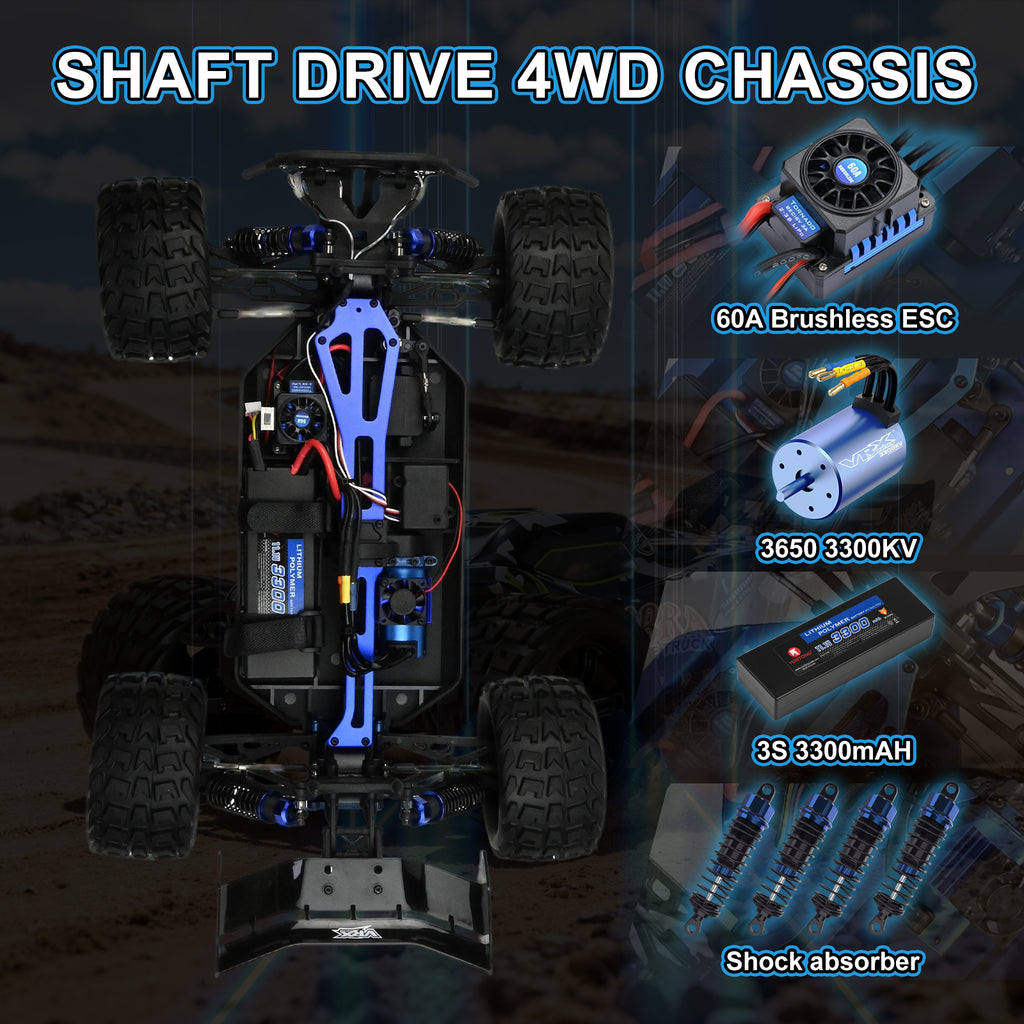 COBRA 1/8 Scale 4WD Off-road Electric RC Truggy 2.4G Brushless High Sp ...